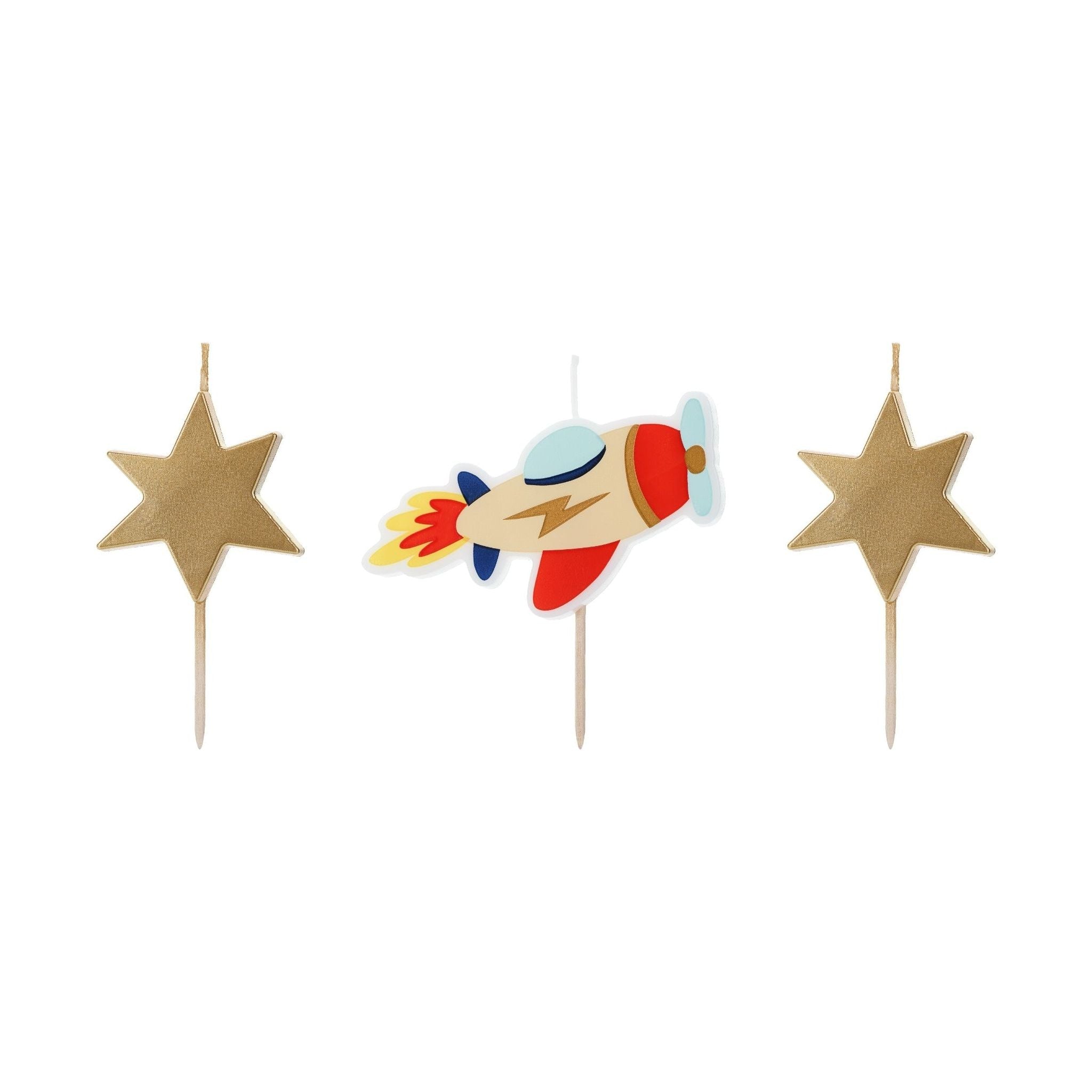 Airplane Candles – Aviation Cake Toppers (3 pcs) – MILU Party Store